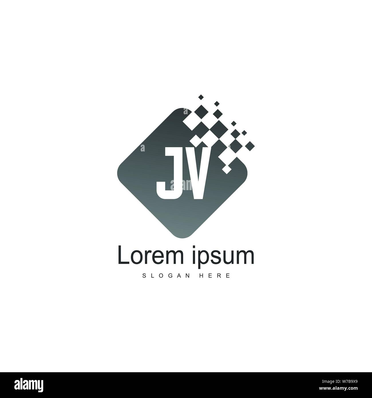 Initial JV logo template with modern frame. Minimalist JV letter logo ...