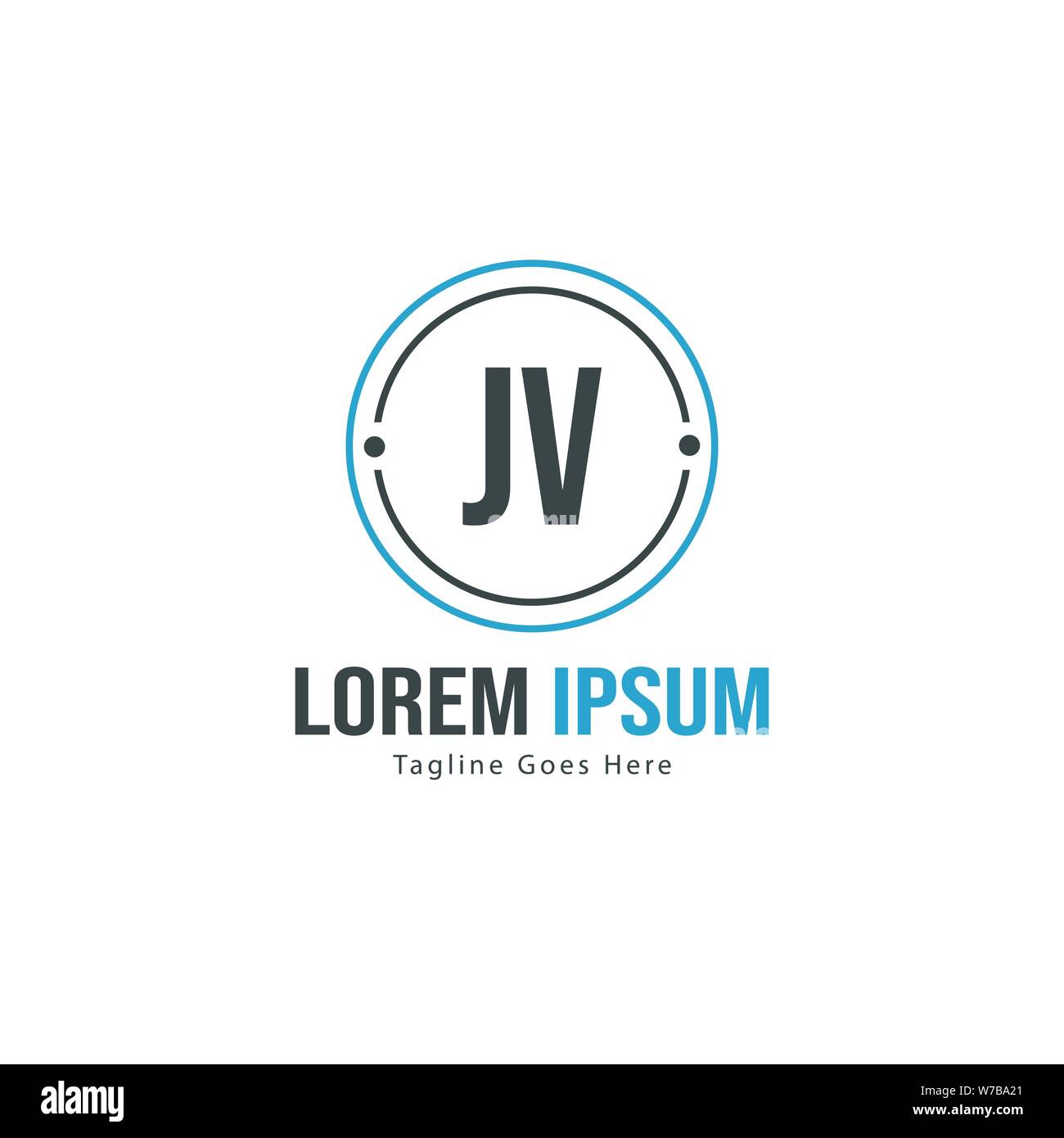 Initial JV logo template with modern frame. Minimalist JV letter logo ...