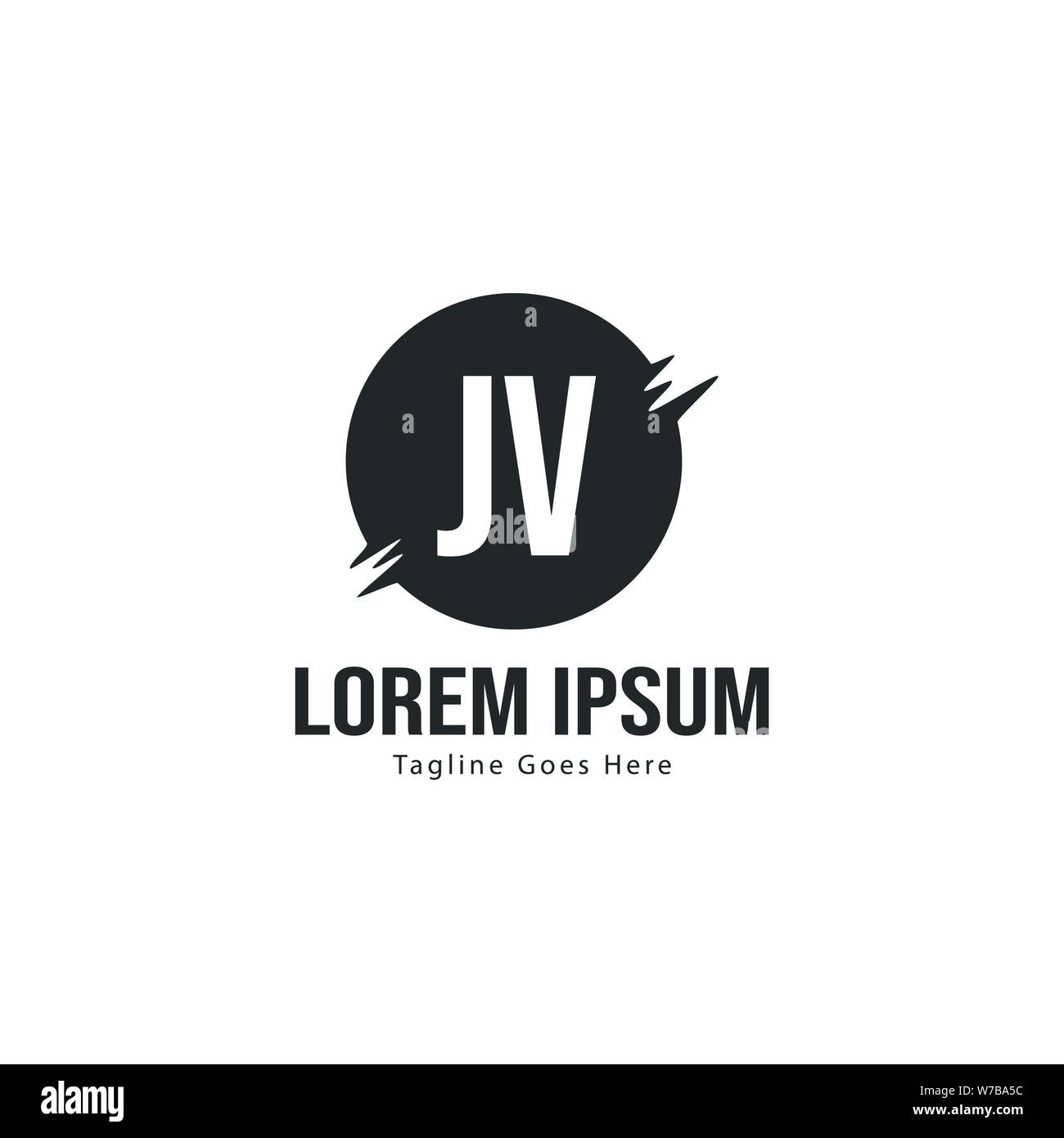 Initial JV logo template with modern frame. Minimalist JV letter logo ...
