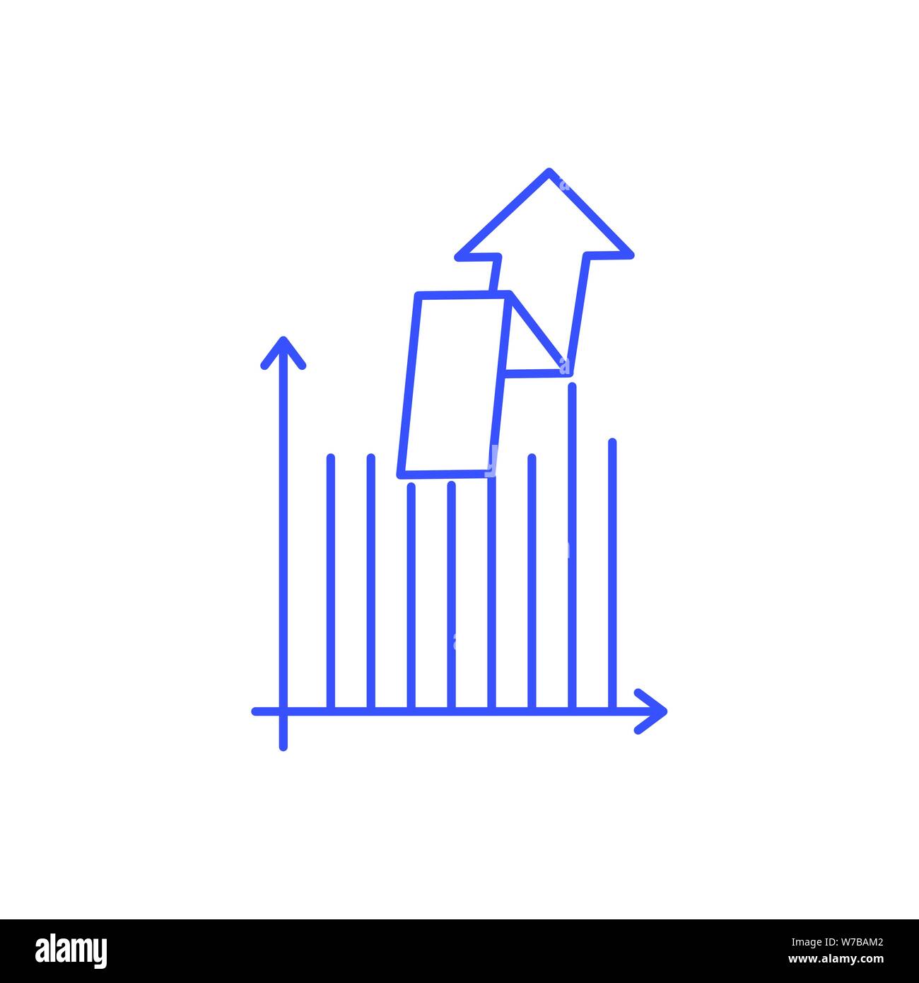 statistical graphics infographic with arrow up vector illustration ...