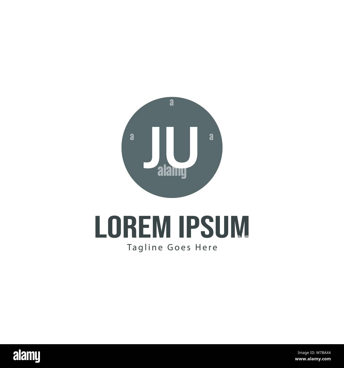 Initial JU logo template with modern frame. Minimalist JU letter logo ...