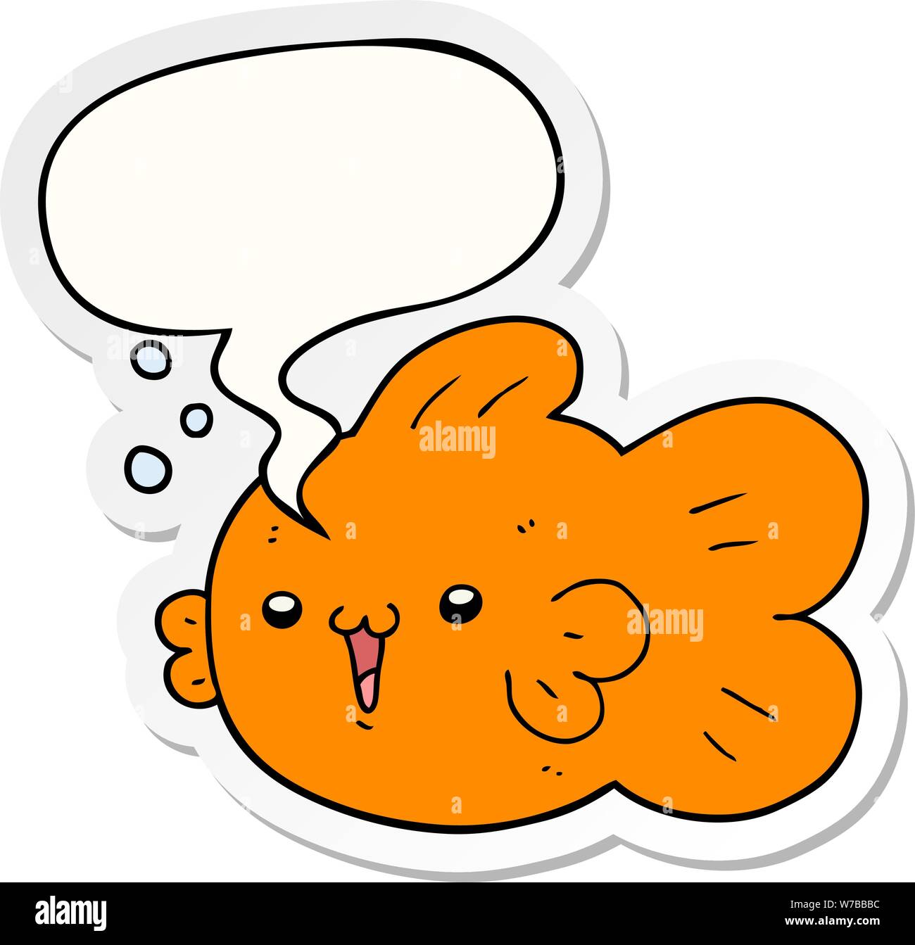 cartoon fish with speech bubble sticker Stock Vector Image & Art - Alamy