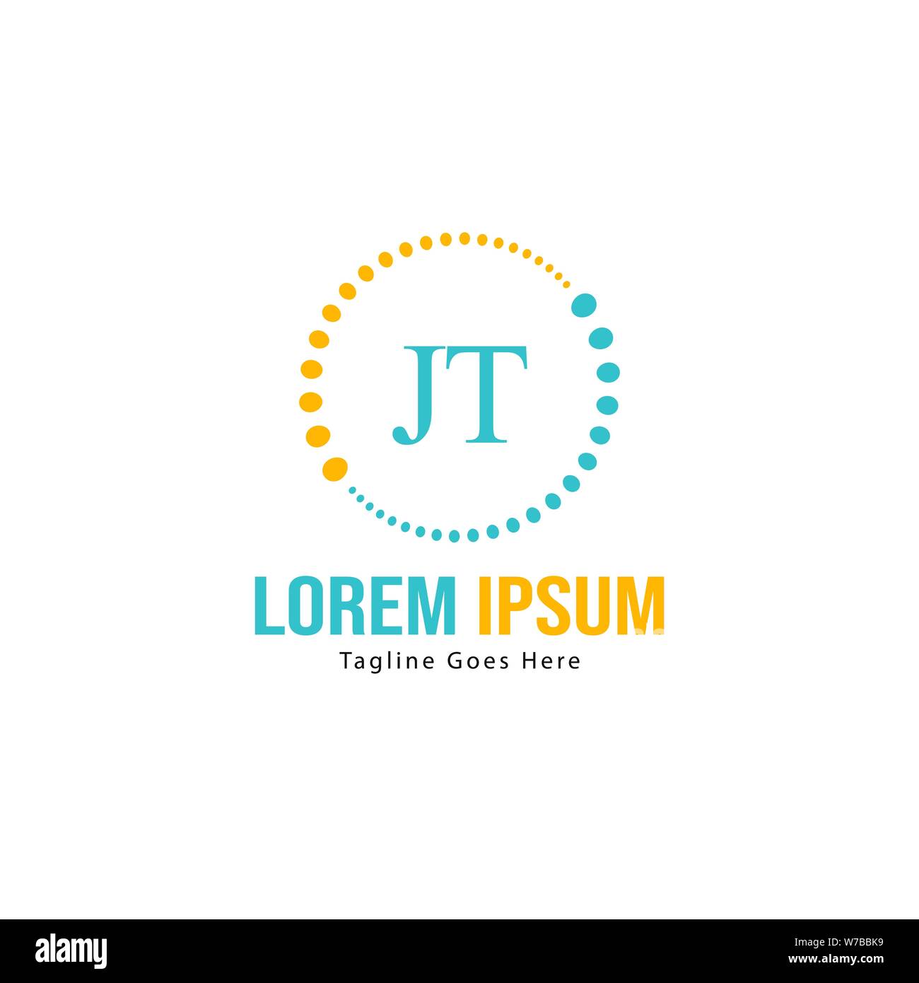 Initial JT logo template with modern frame. Minimalist JT letter logo ...