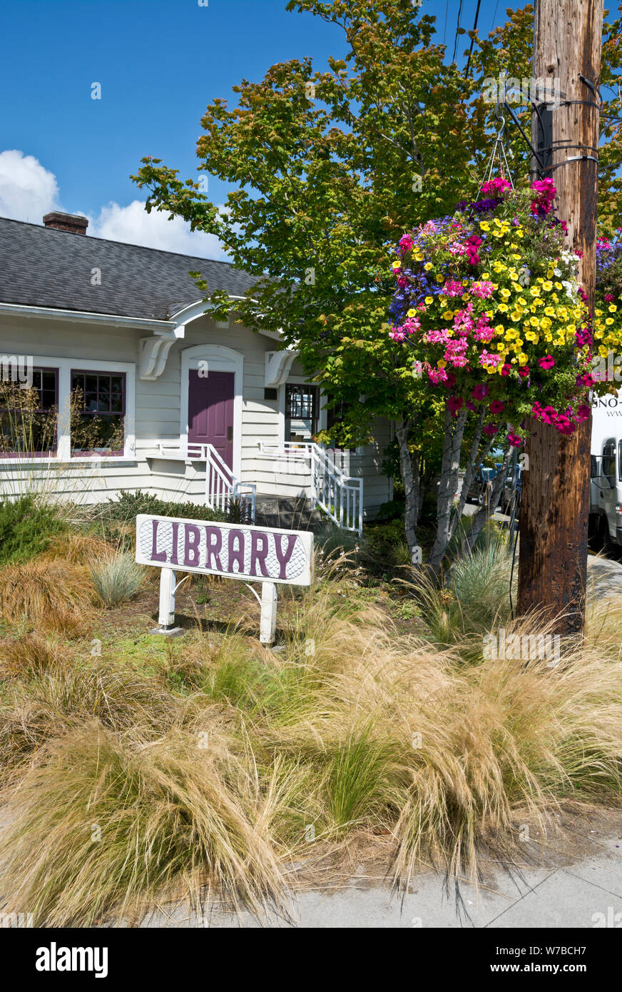Library in the town of Langley, Washington, on Whidbey Island, USA ...