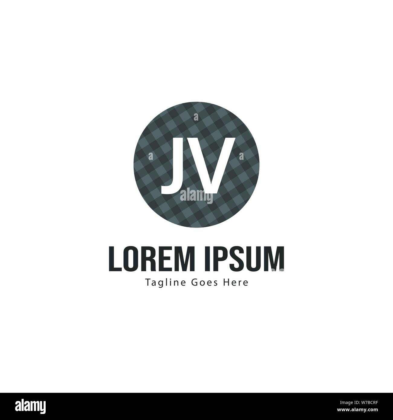 Initial JV logo template with modern frame. Minimalist JV letter logo ...