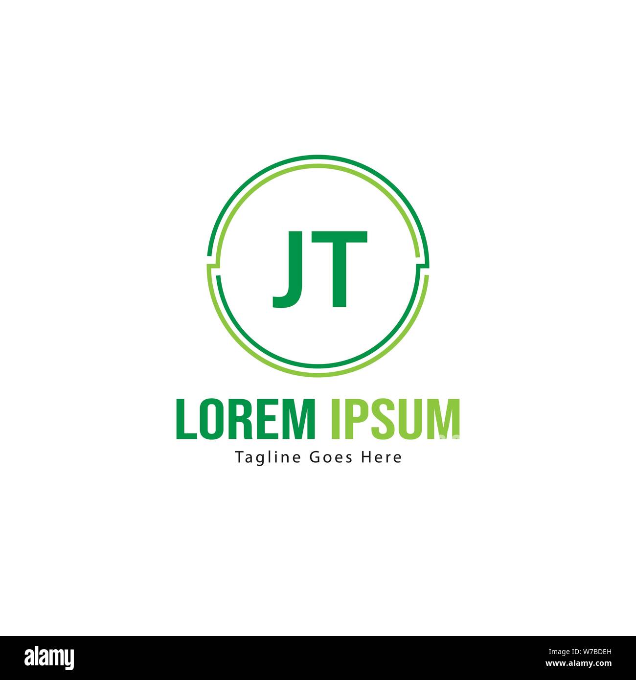 Initial JT logo template with modern frame. Minimalist JT letter logo ...