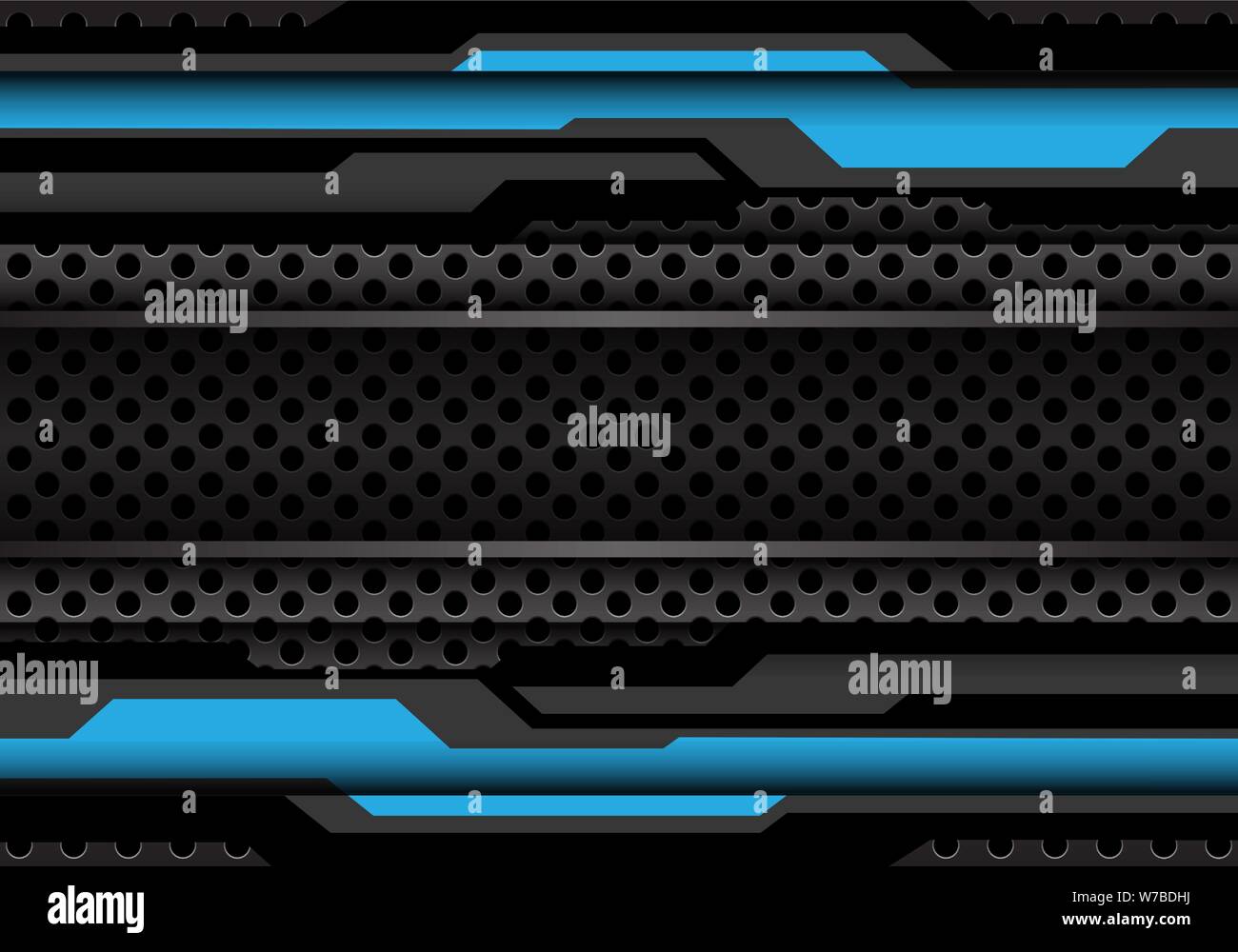 Abstract blue dark grey polygon cyber on circle mesh pattern design ...