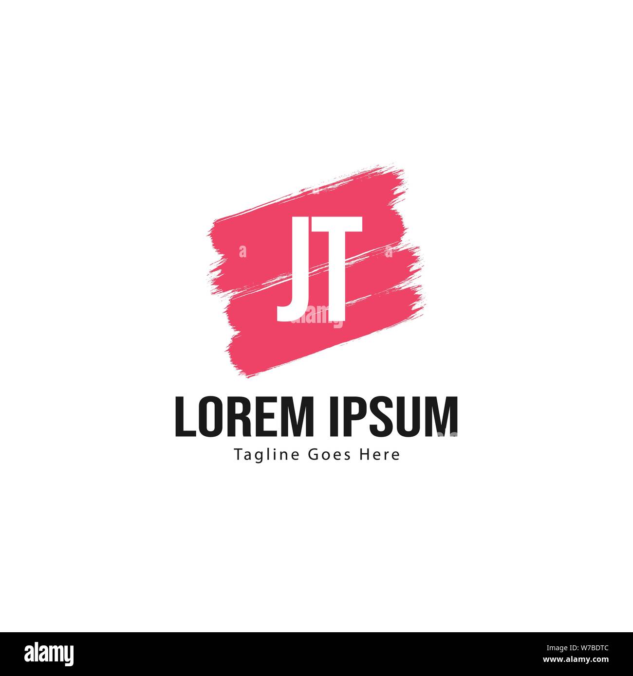 Initial JT logo template with modern frame. Minimalist JT letter logo ...
