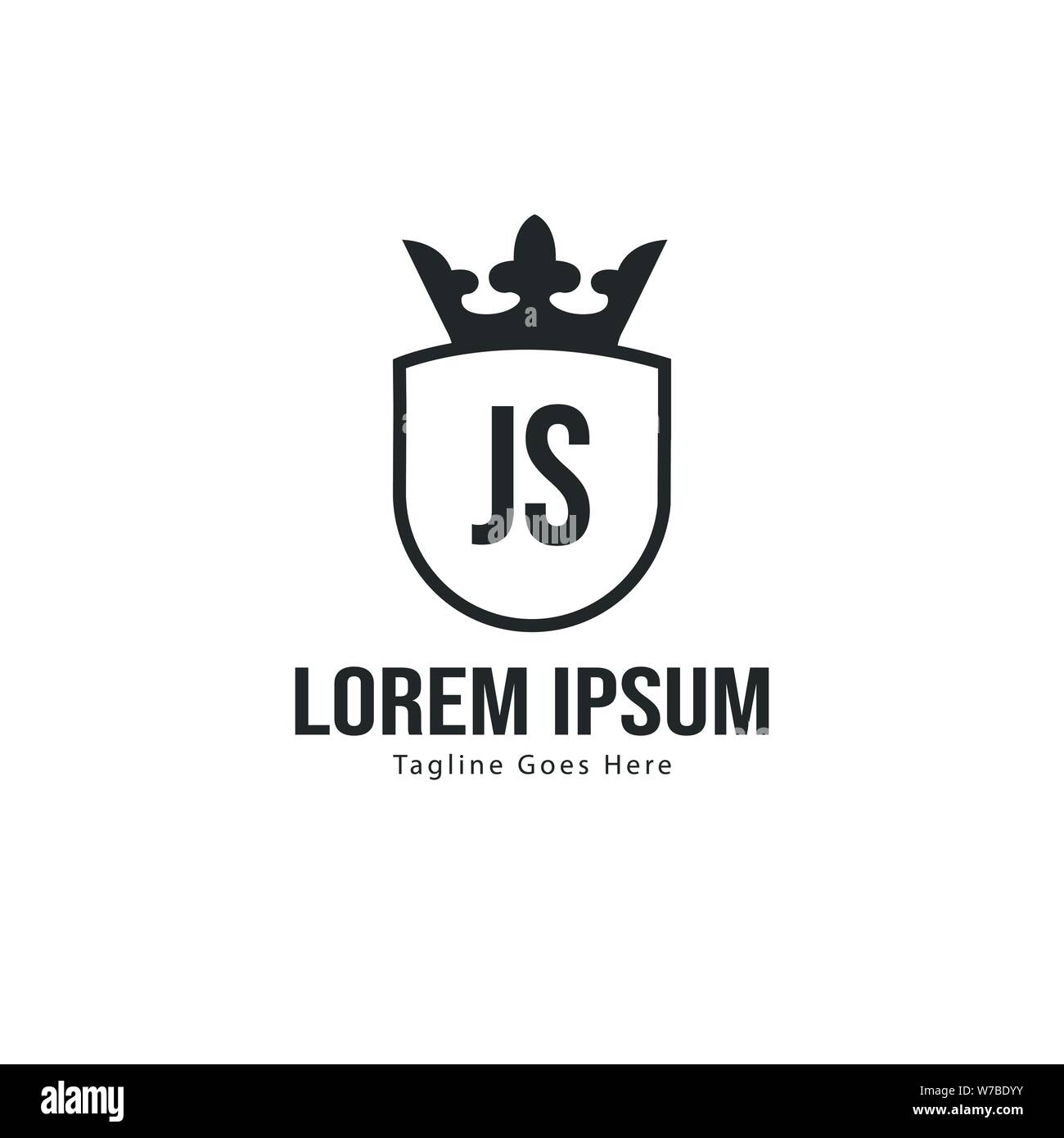 Initial JS logo template with modern frame. Minimalist JS letter logo ...