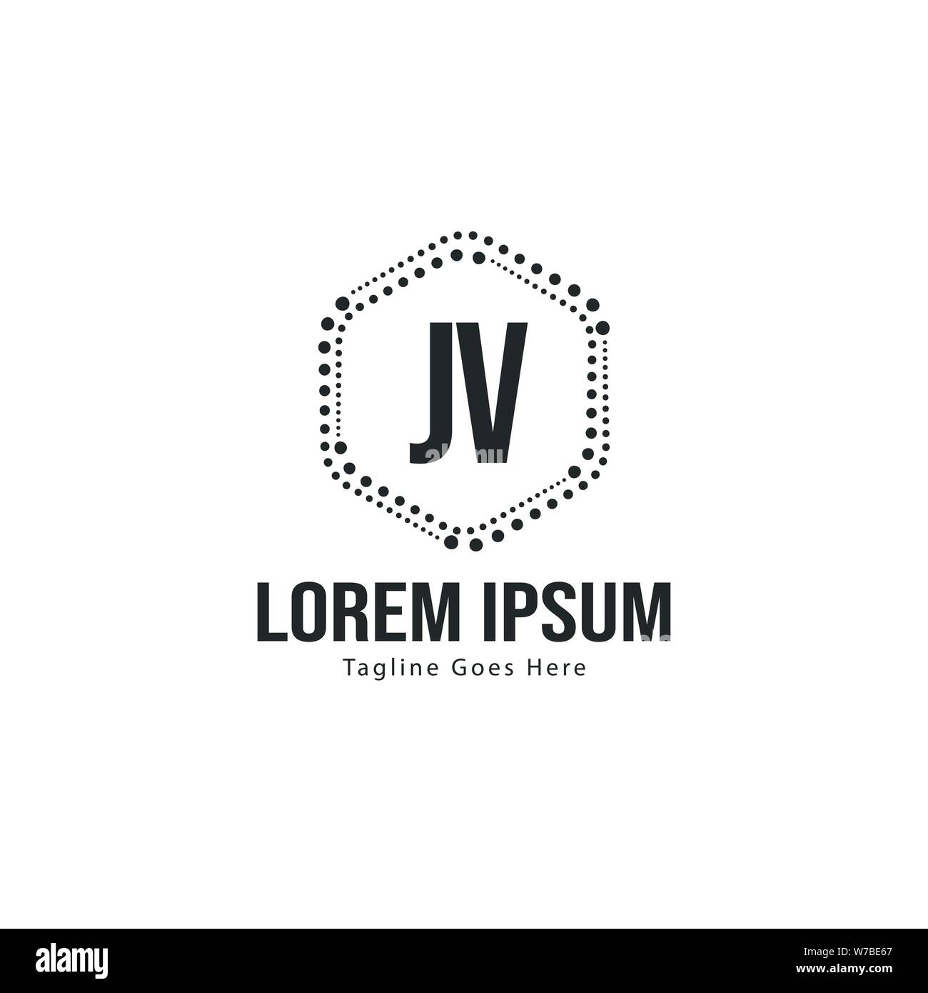 Initial JV logo template with modern frame. Minimalist JV letter logo ...