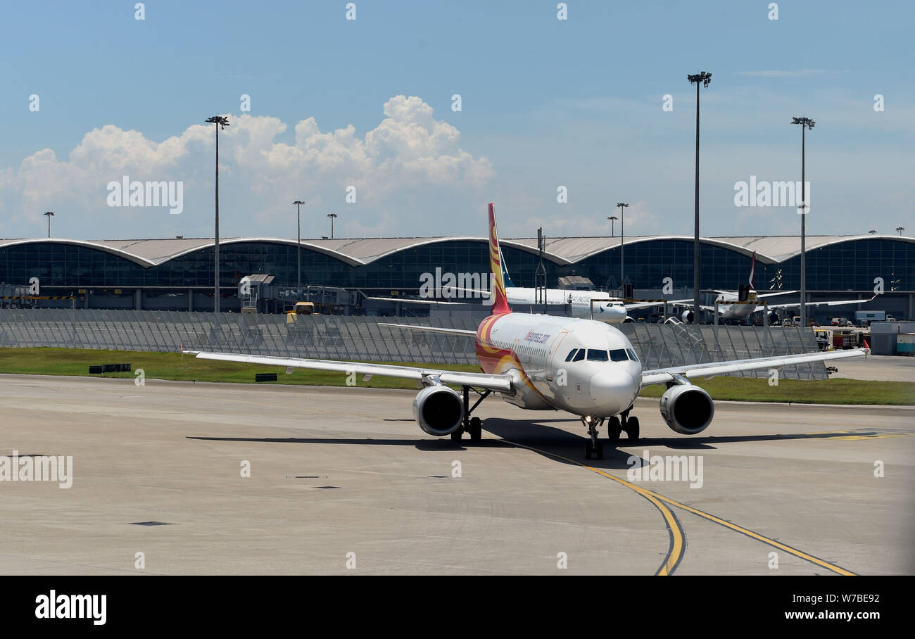 --FILE--A jet plane of Hong Kong Express Airways is pictured at the ...