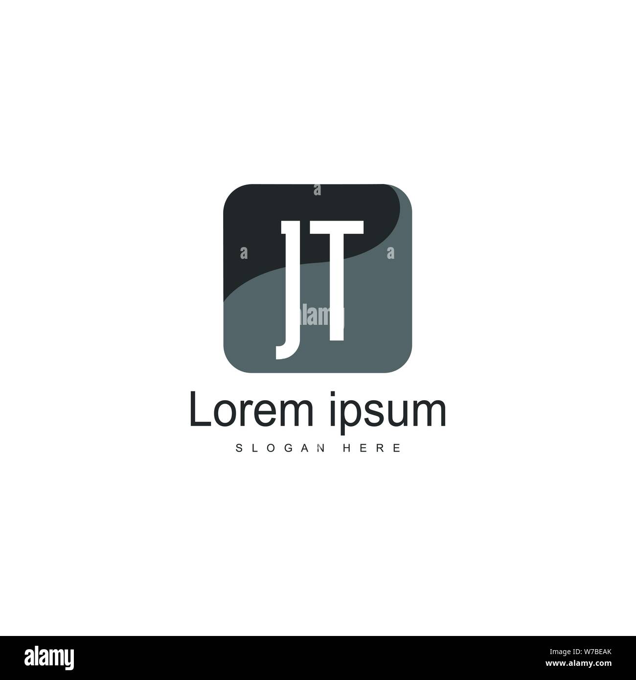 Initial JT logo template with modern frame. Minimalist JT letter logo ...