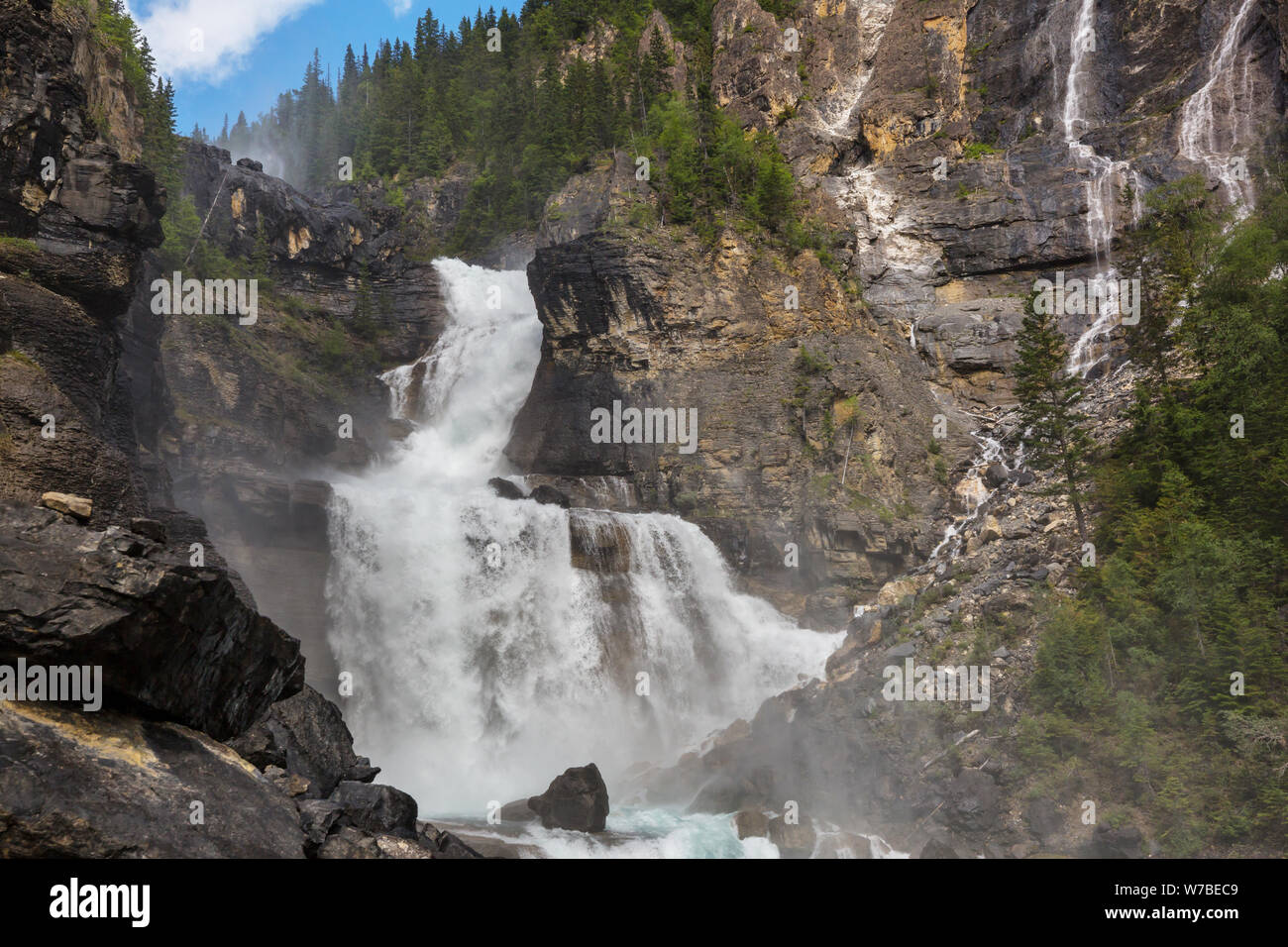 Beautiful Waterfall in Canadian mountains Stock Photo - Alamy