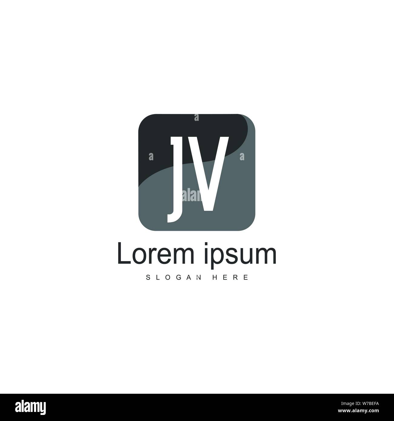 Initial JV logo template with modern frame. Minimalist JV letter logo ...