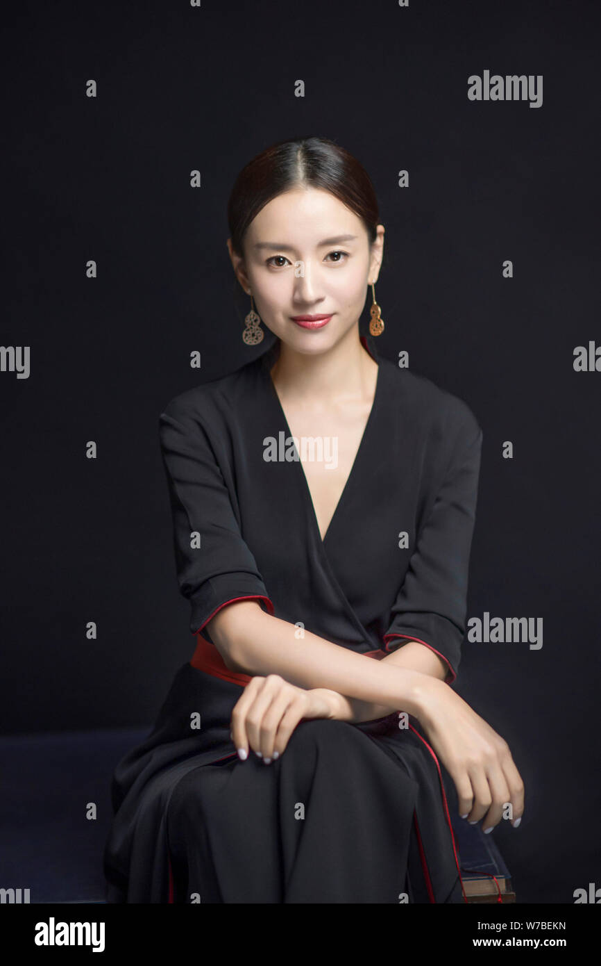 Chinese actress Dong Jie poses for portrait photos during an exclusive ...
