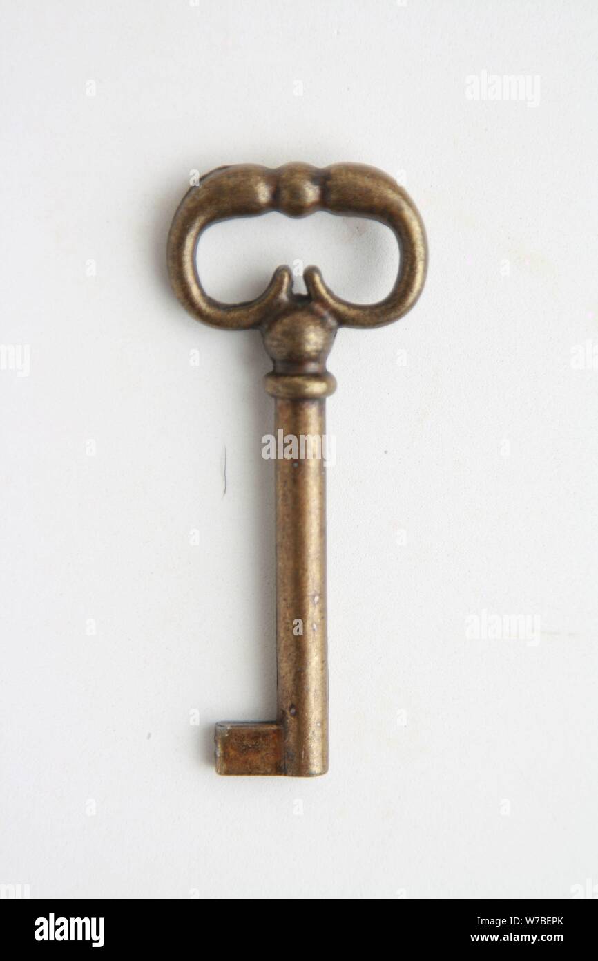 nice antique copper closet key Stock Photo - Alamy