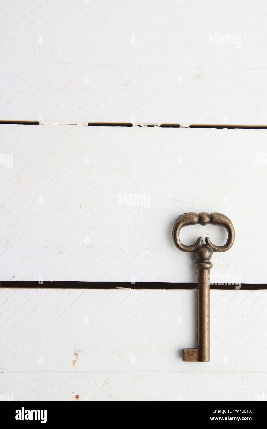 nice antique copper closet key Stock Photo - Alamy