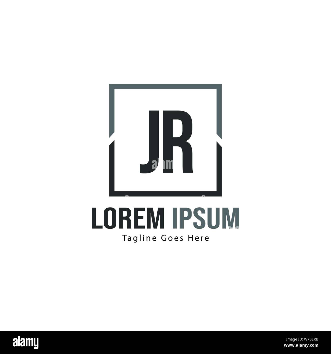 Initial JR logo template with modern frame. Minimalist JR letter logo ...