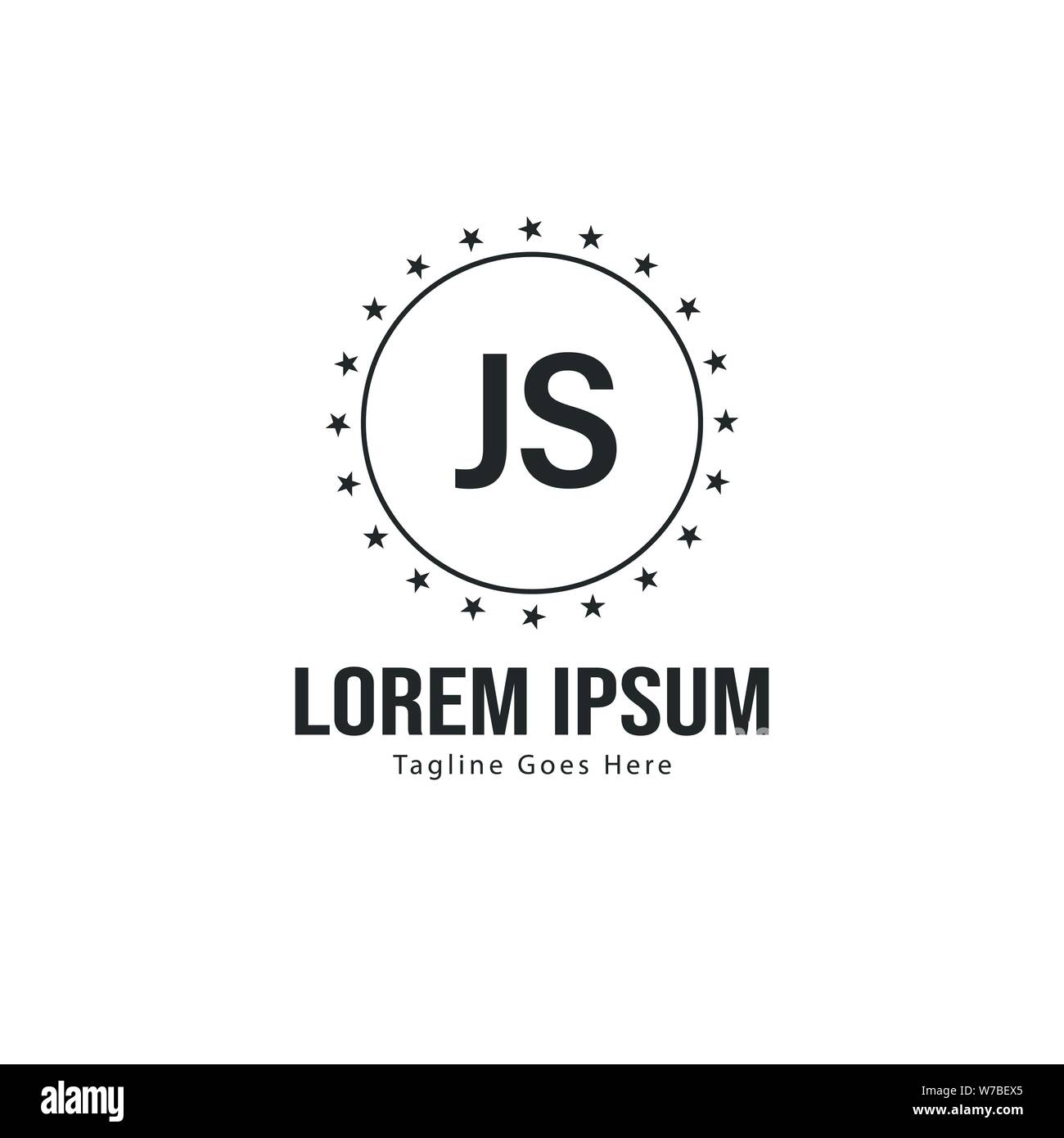 Initial JS logo template with modern frame. Minimalist JS letter logo ...