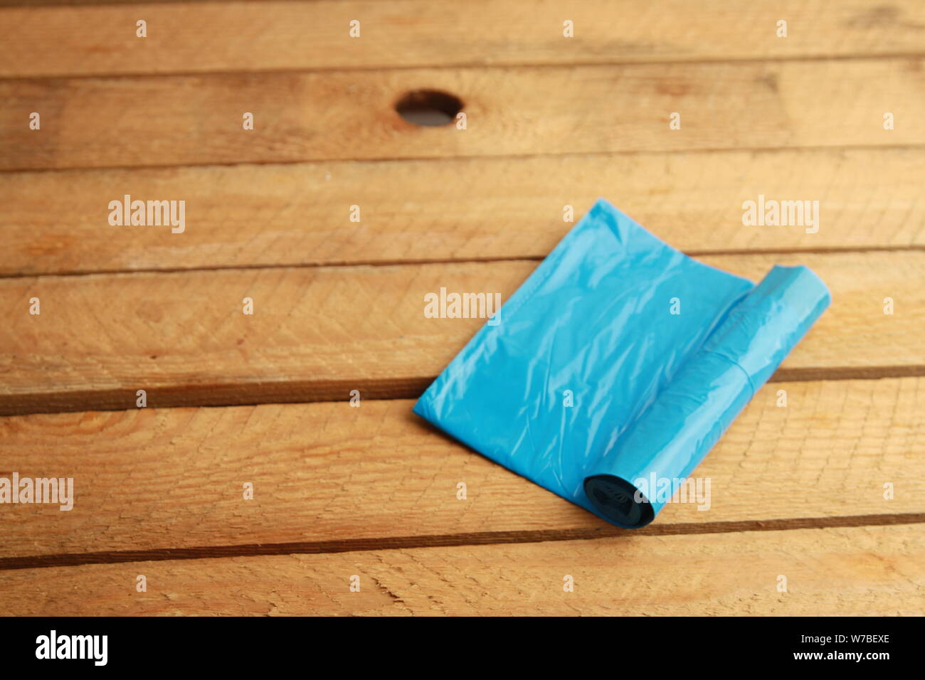 roll of blue garbage bags Stock Photo - Alamy