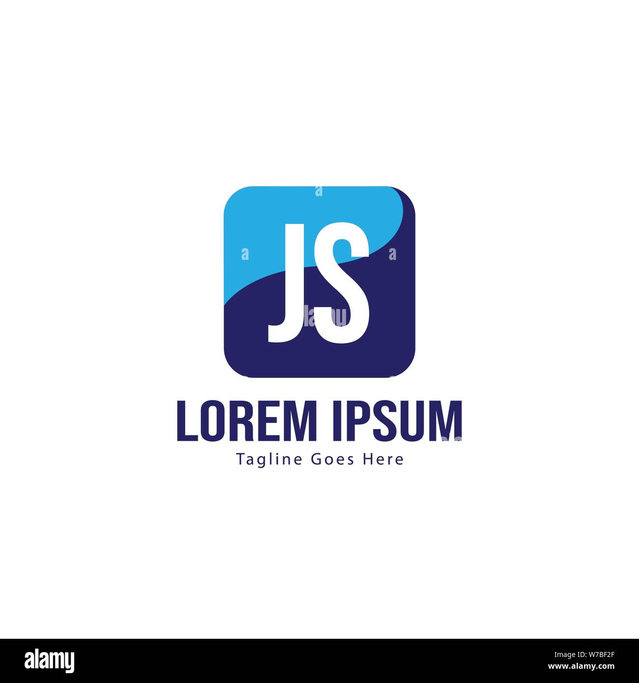 Initial JS logo template with modern frame. Minimalist JS letter logo ...