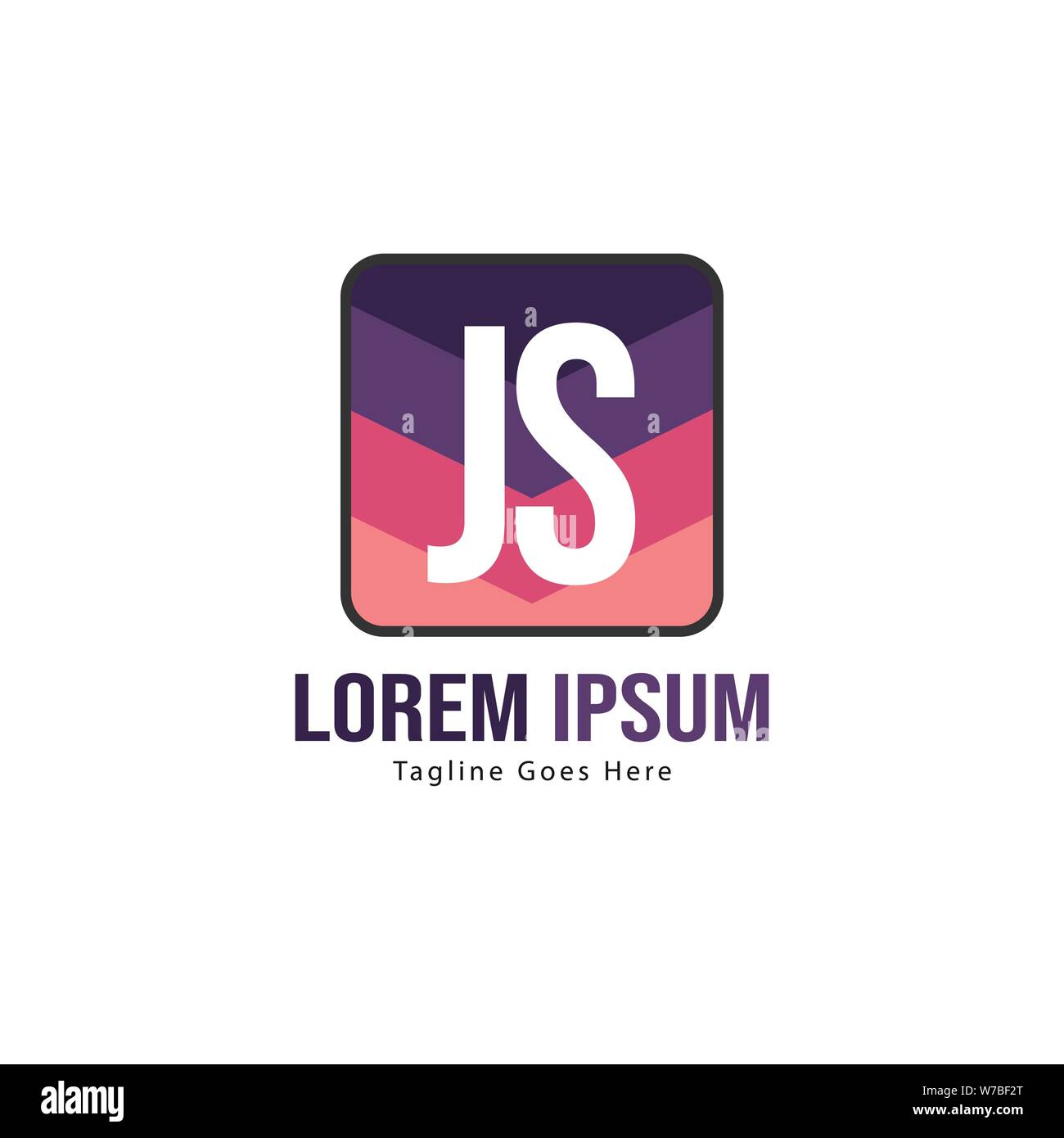 Initial JS logo template with modern frame. Minimalist JS letter logo ...