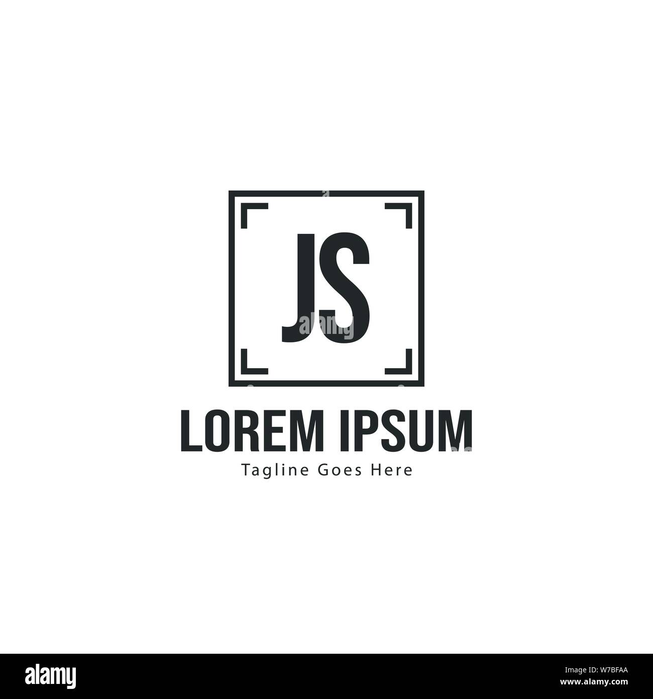 Initial JS logo template with modern frame. Minimalist JS letter logo ...