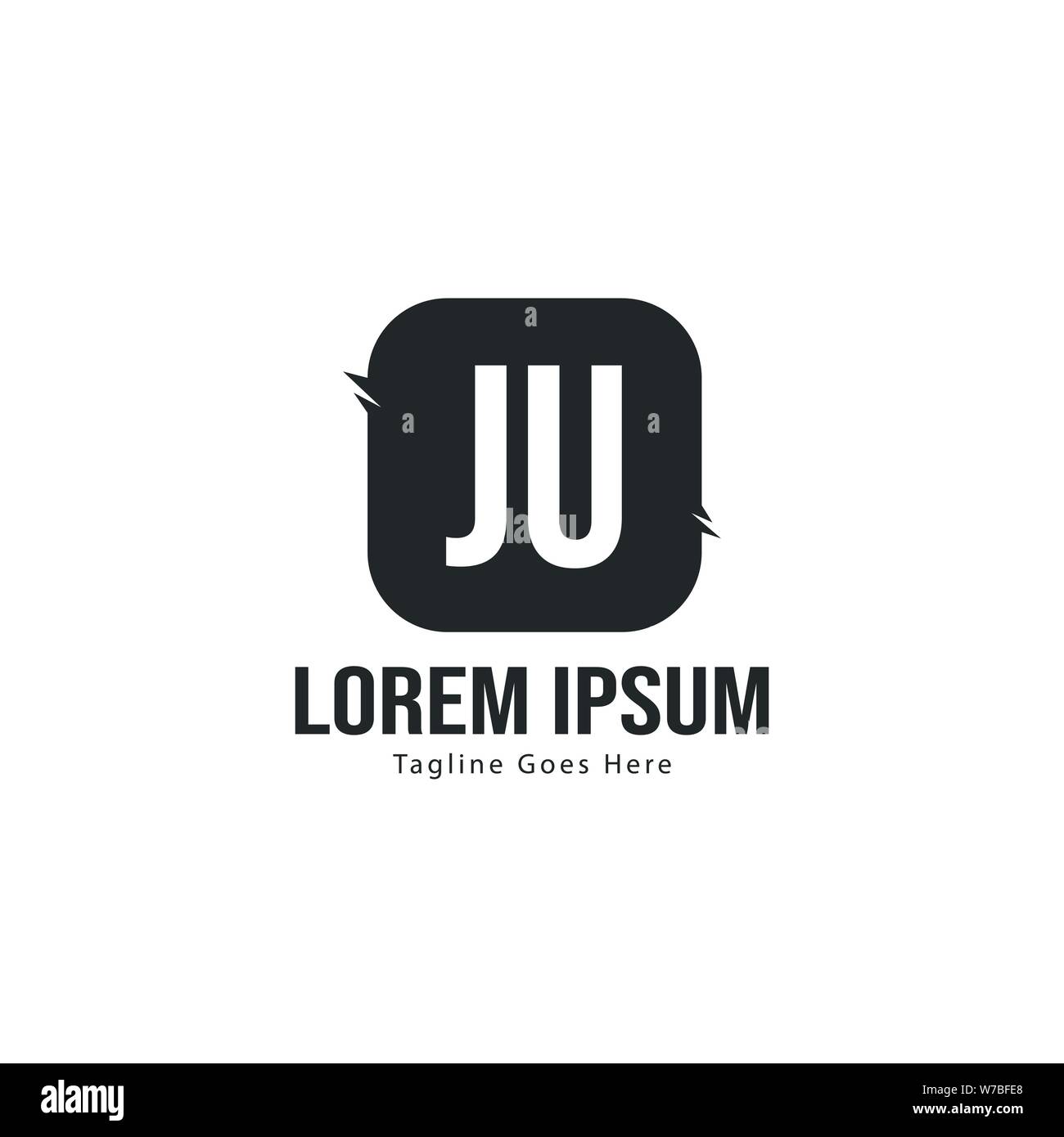 Initial JU logo template with modern frame. Minimalist JU letter logo ...
