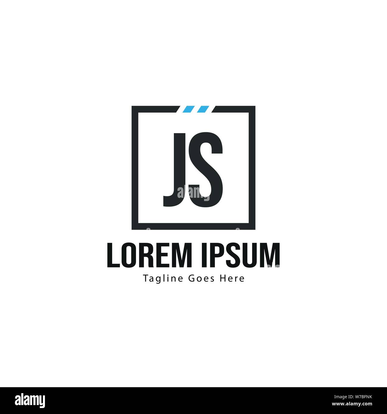 Initial JS logo template with modern frame. Minimalist JS letter logo ...