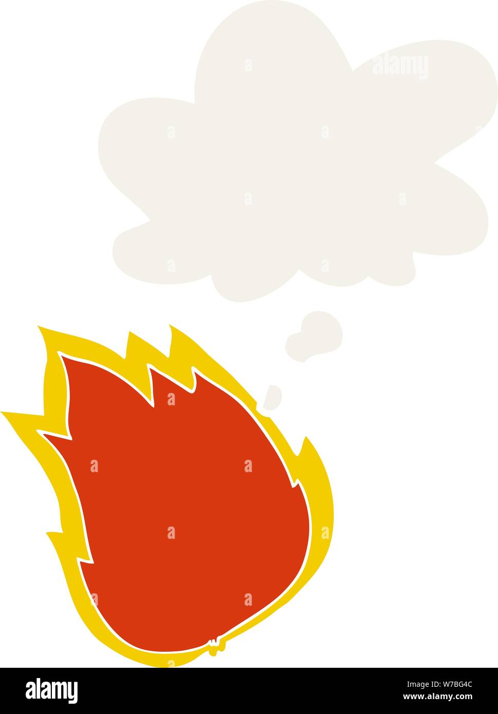 cartoon fire with thought bubble in retro style Stock Vector Image ...