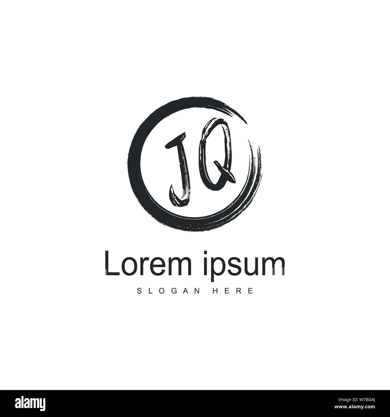 Initial JQ logo template with modern frame. Minimalist JQ letter logo ...