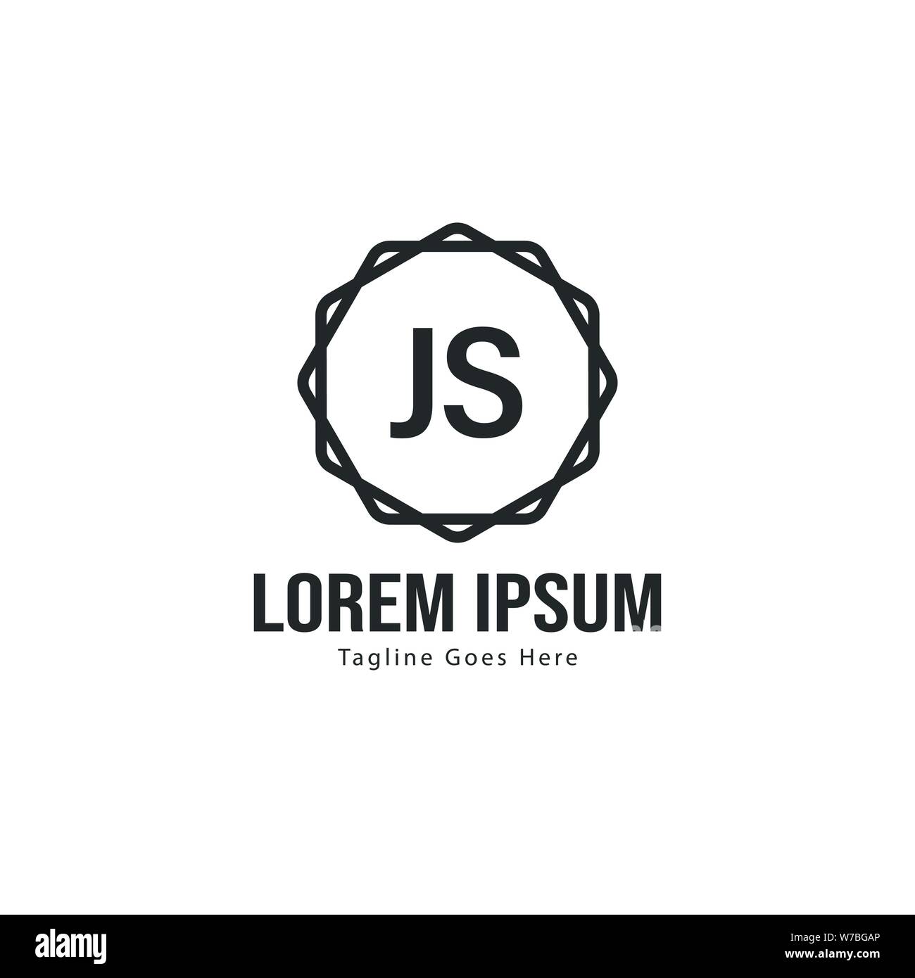 Initial JS logo template with modern frame. Minimalist JS letter logo ...