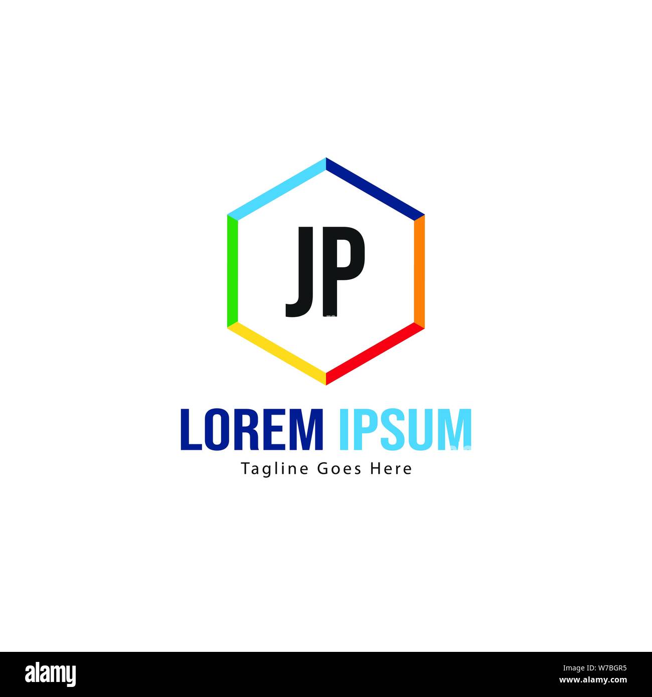 Initial JP logo template with modern frame. Minimalist JP letter logo ...