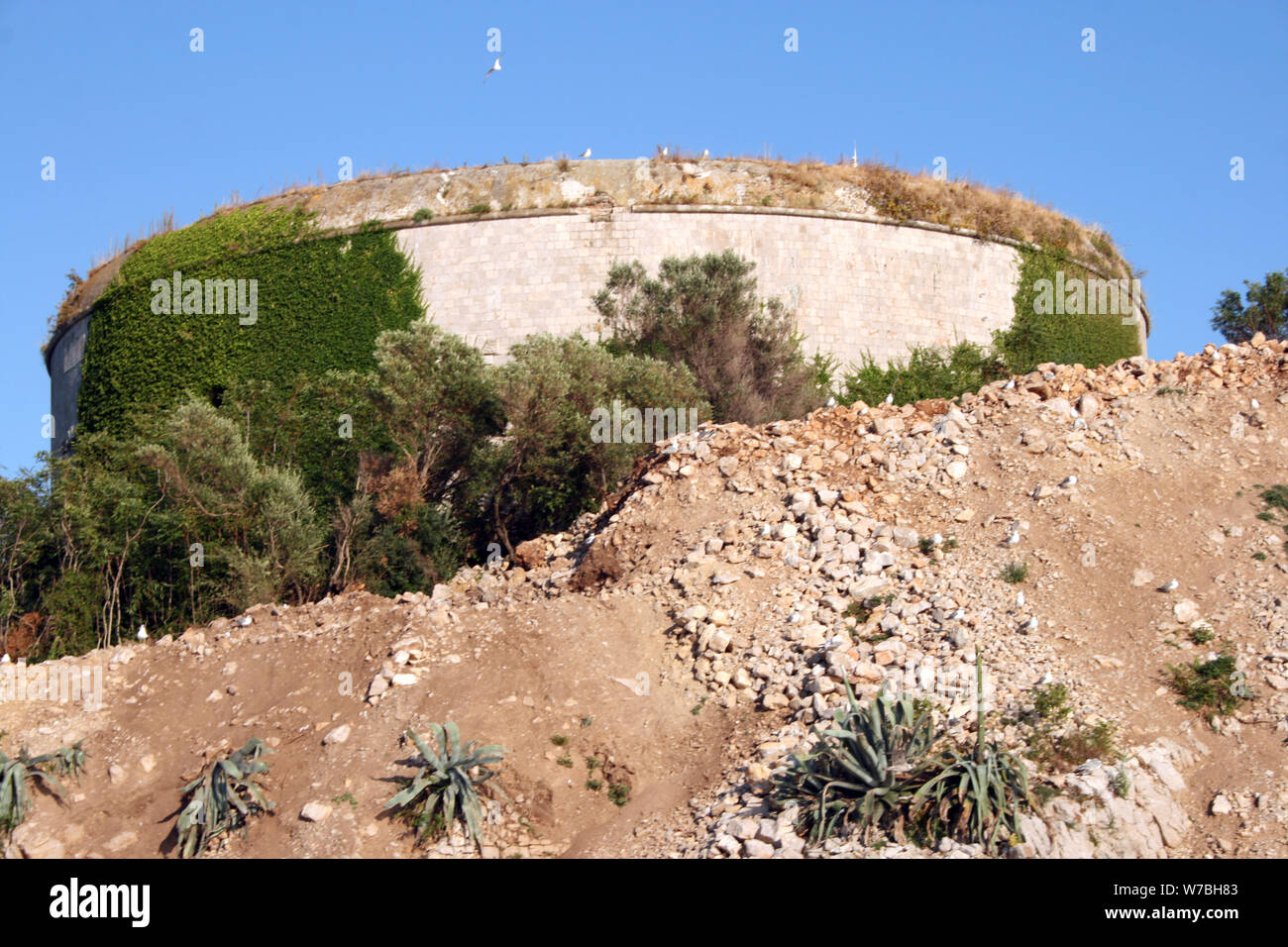 Fort Mamula on an uninhabited islet in the Adriatic Sea, Montenegro ...