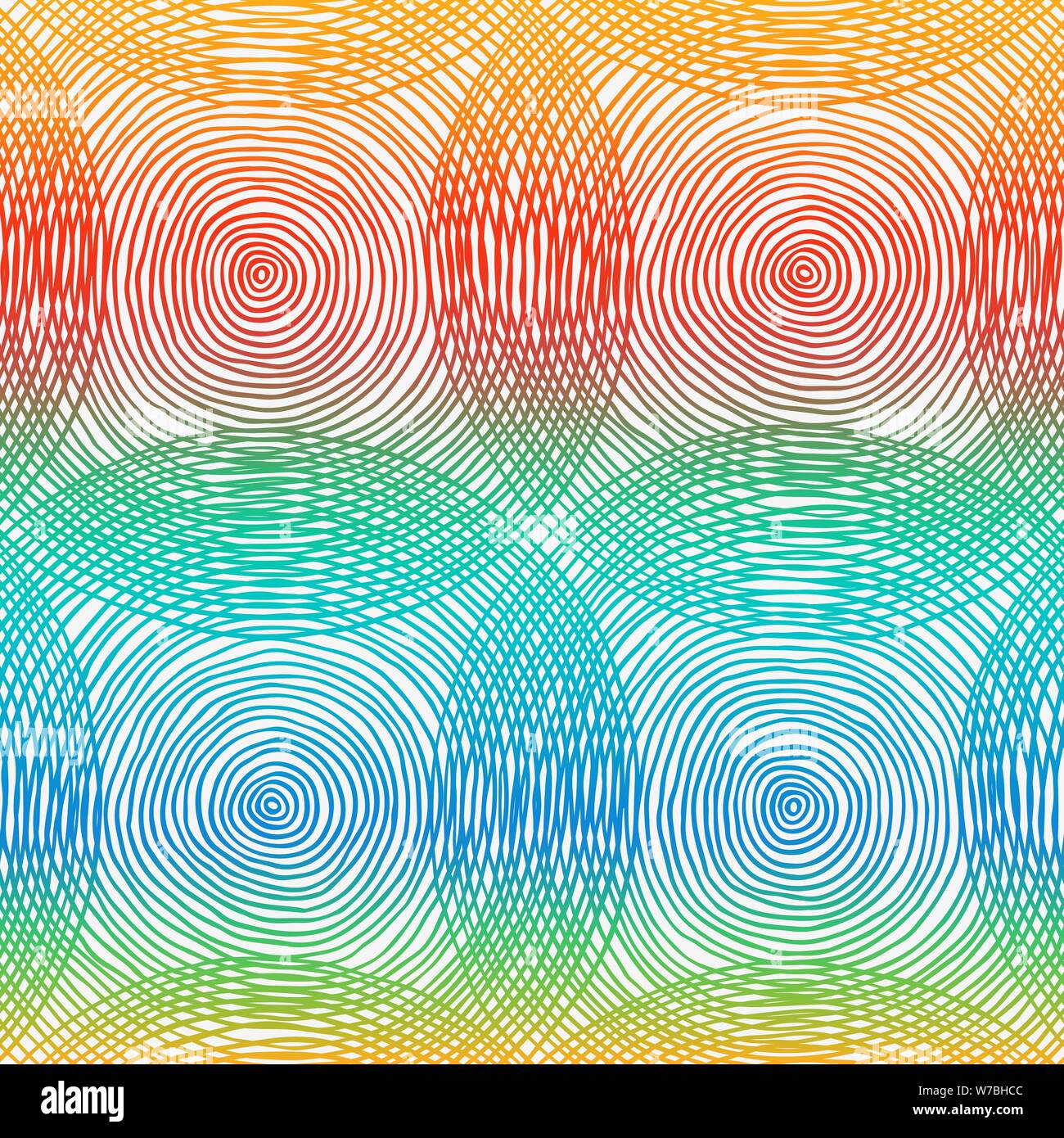 Seamless hand drawn pattern with circles. Texture with blurred gradient ...