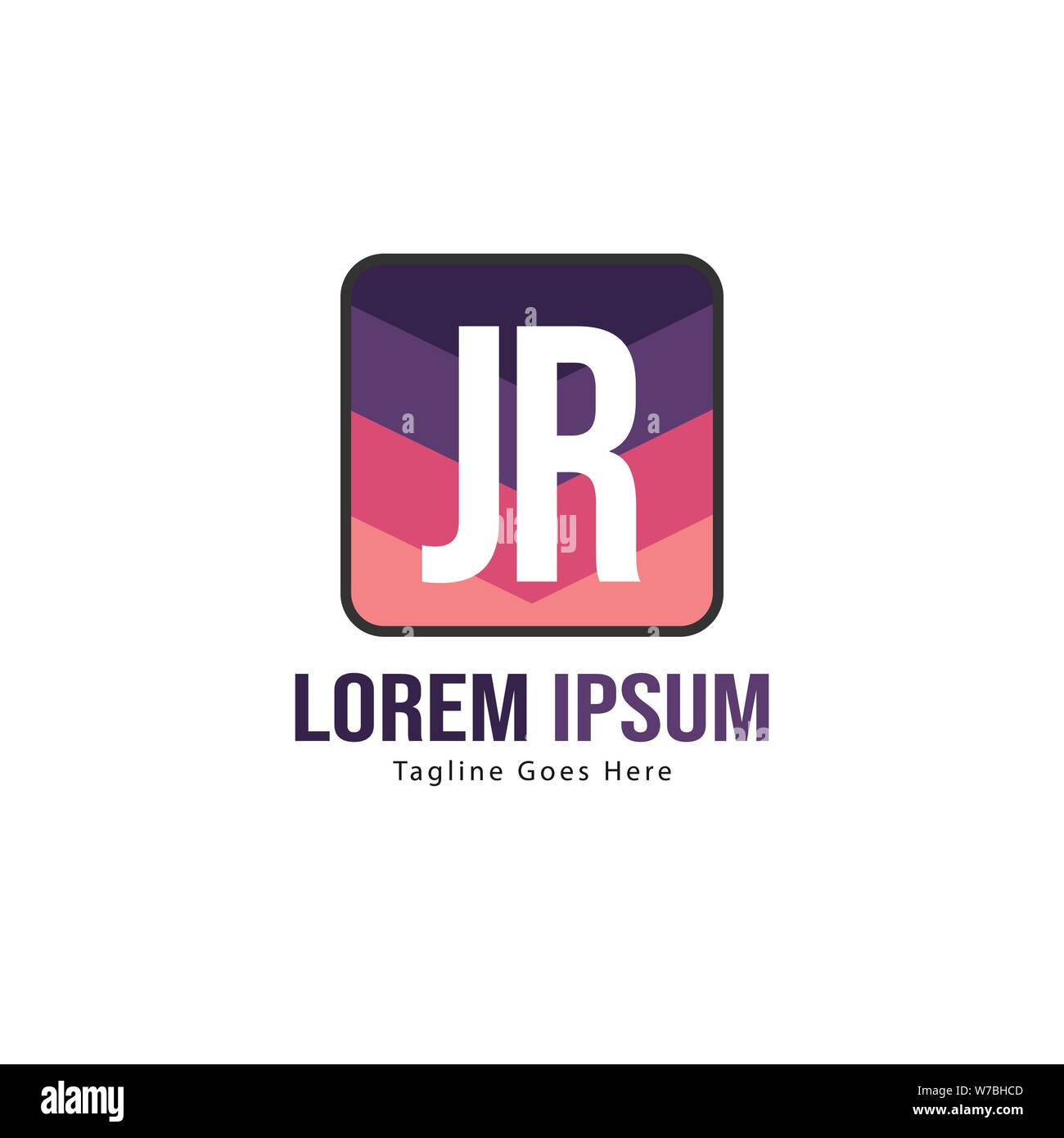 Initial JR logo template with modern frame. Minimalist JR letter logo ...