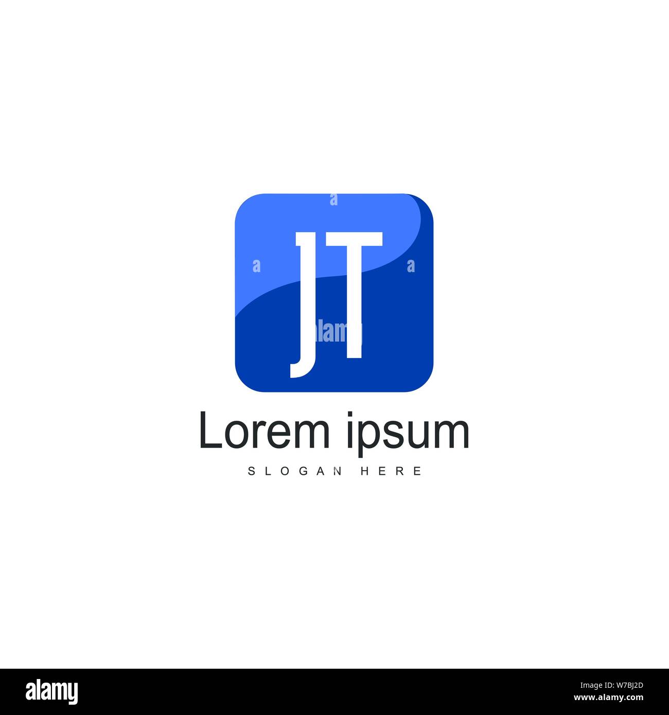 Initial JT logo template with modern frame. Minimalist JT letter logo ...