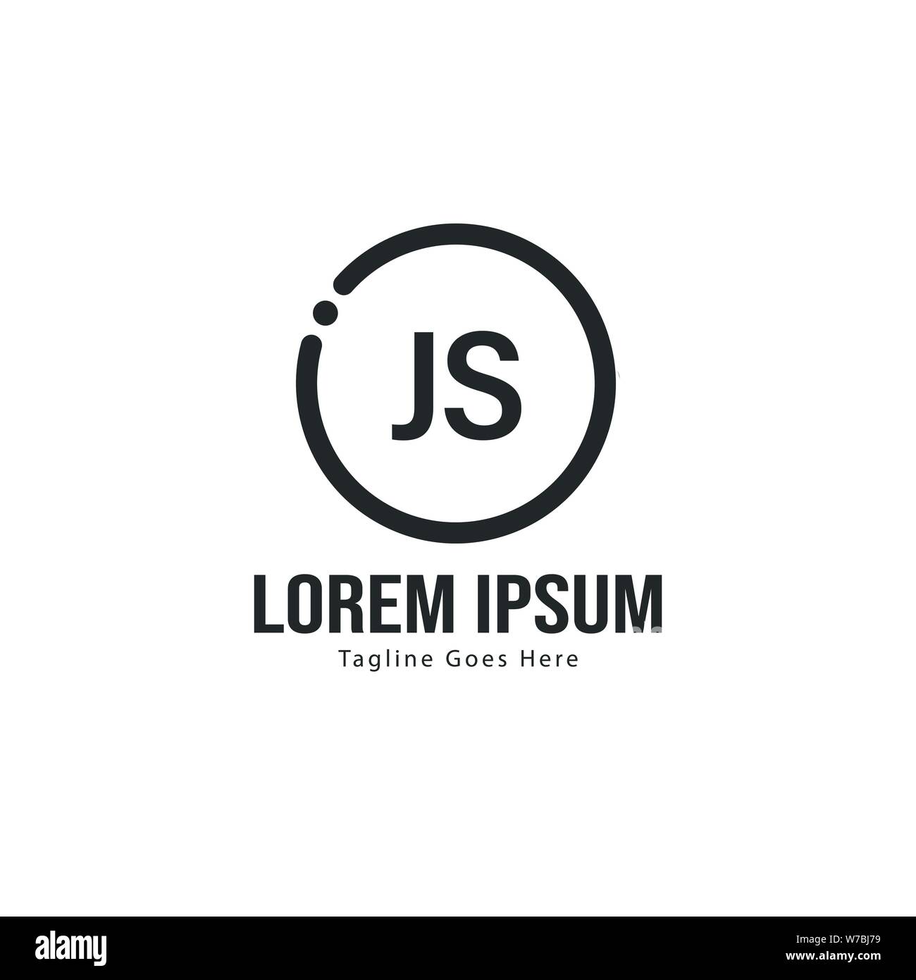 Initial JS logo template with modern frame. Minimalist JS letter logo ...