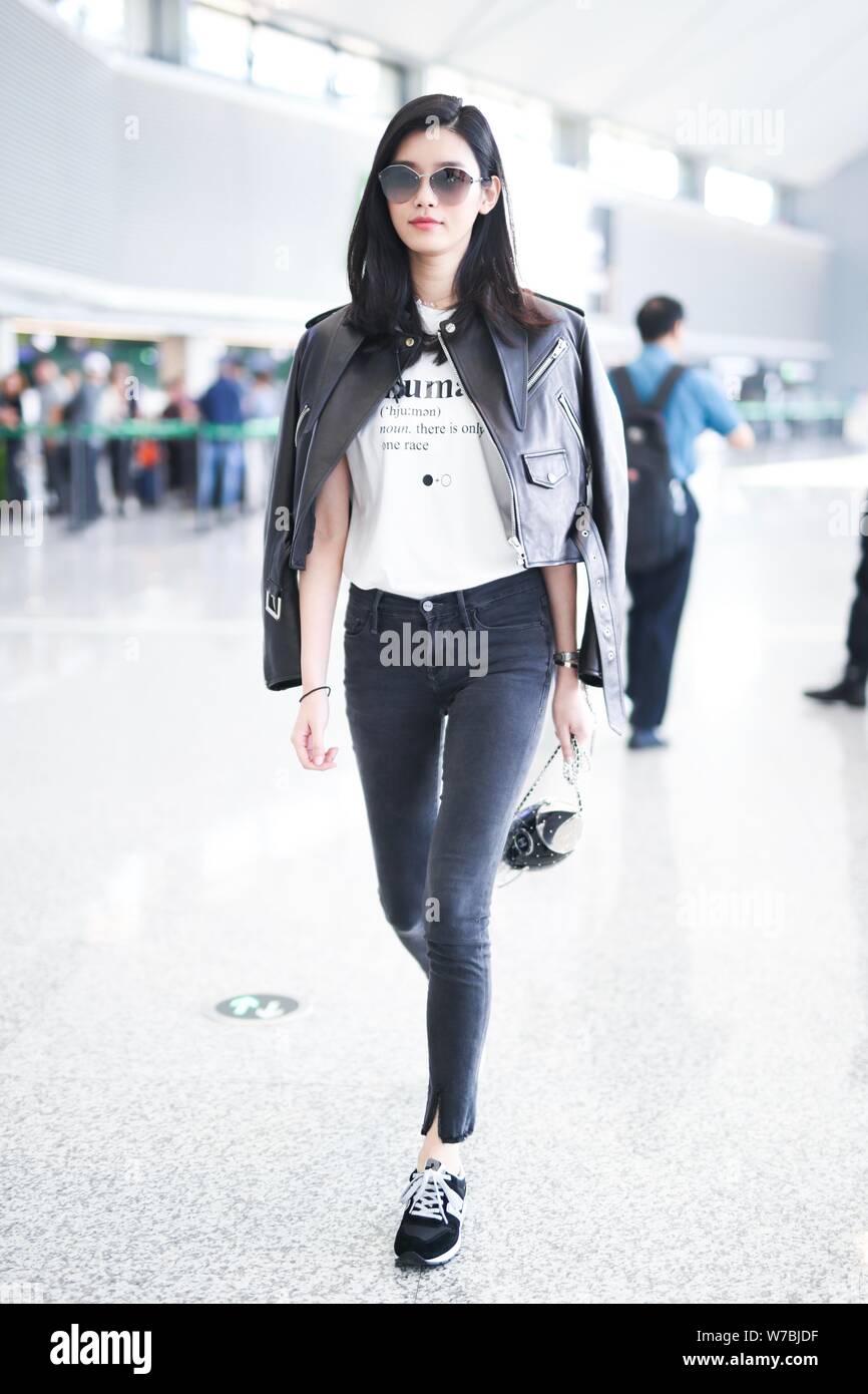 Chinese model Xi Mengyao, better known as Ming Xi, arrives at Shanghai ...