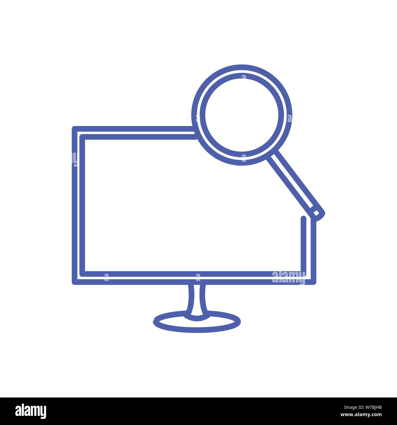 computer monitor with search magnifying glass vector illustration ...