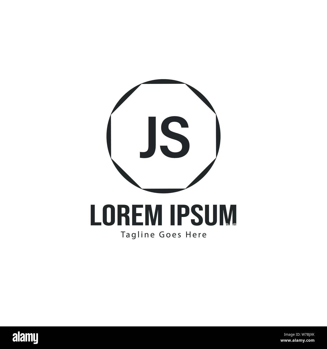 Initial JS logo template with modern frame. Minimalist JS letter logo ...