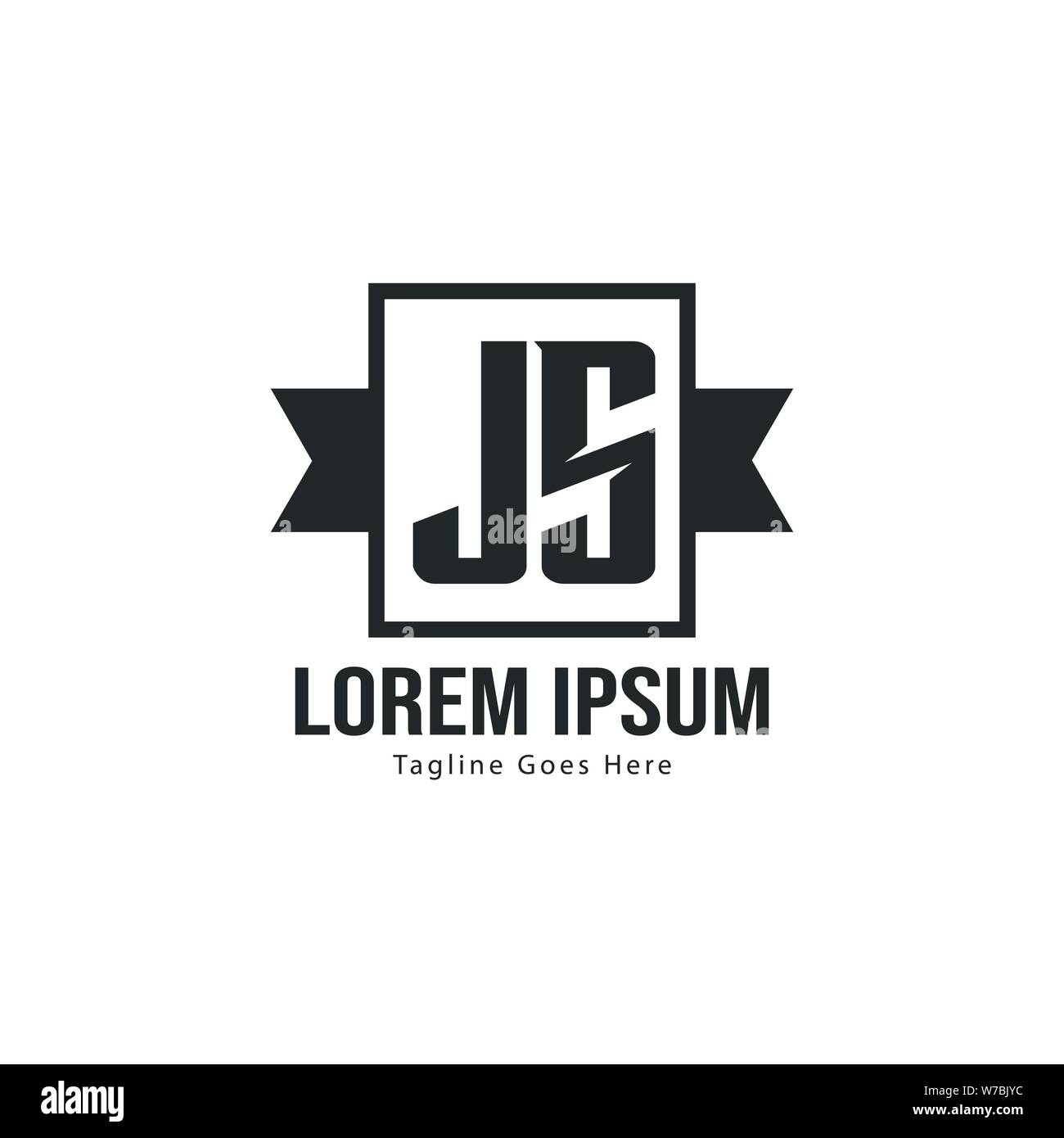 Initial JS logo template with modern frame. Minimalist JS letter logo ...