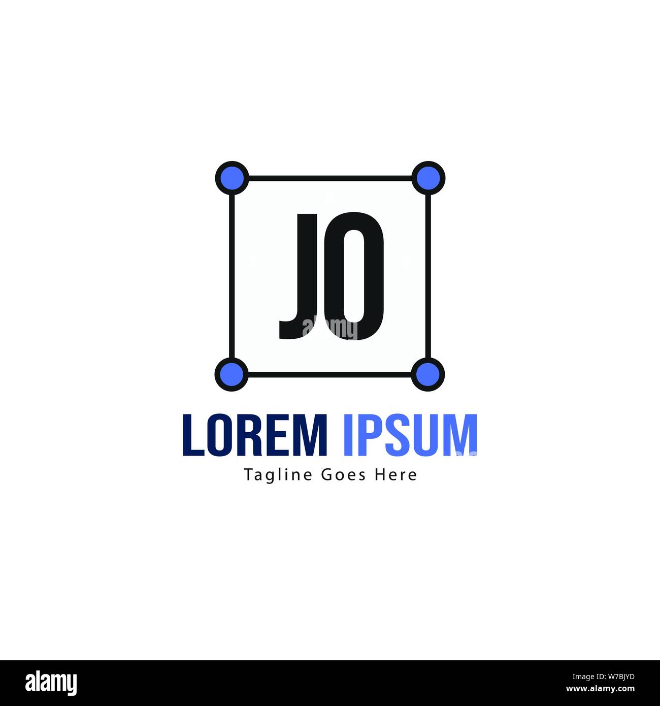 Initial JO logo template with modern frame. Minimalist JO letter logo ...