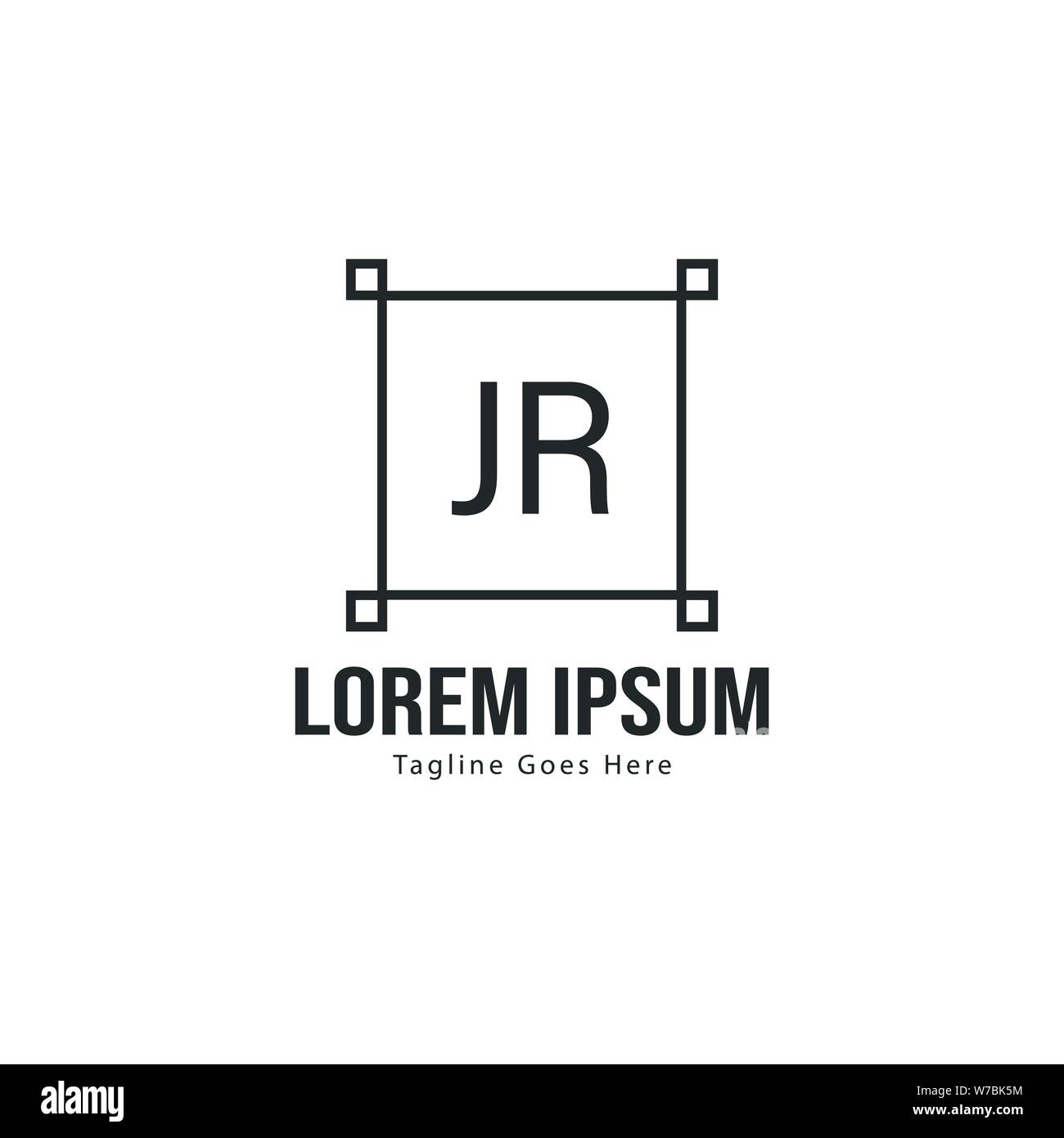 Initial JR logo template with modern frame. Minimalist JR letter logo ...
