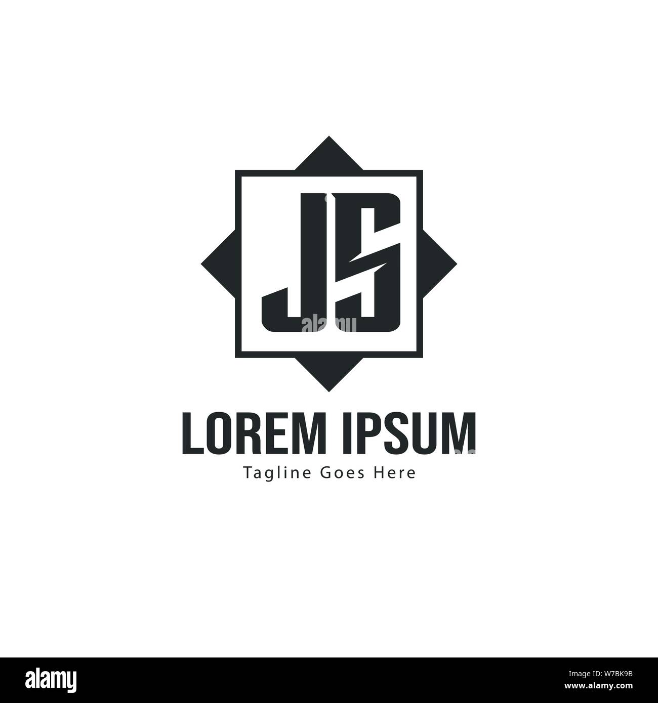 Initial JS logo template with modern frame. Minimalist JS letter logo ...