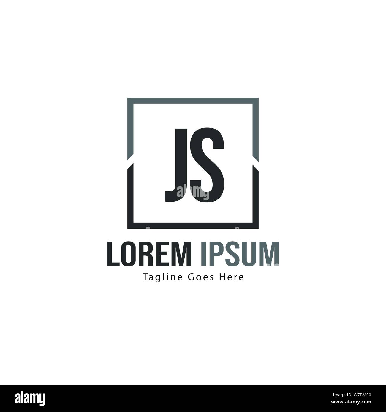 Initial JS logo template with modern frame. Minimalist JS letter logo ...