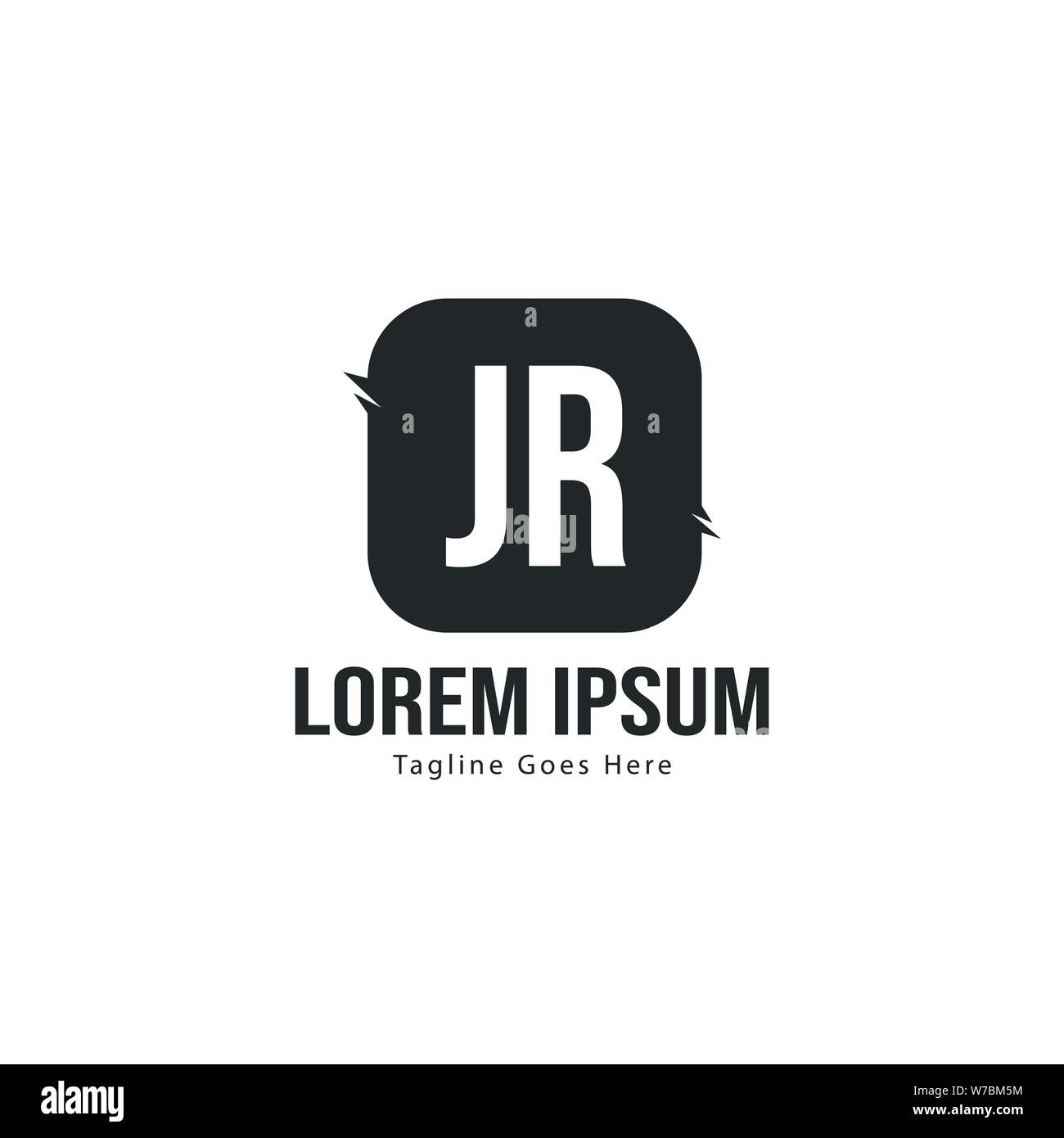 Initial JR logo template with modern frame. Minimalist JR letter logo ...