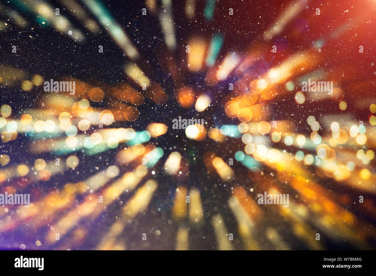 midnight traffic. Motion blur abstract background ,De focused/blur ...