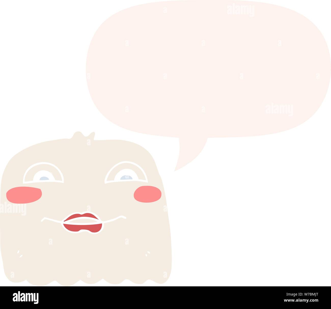 cartoon ghost with speech bubble in retro style Stock Vector Image ...