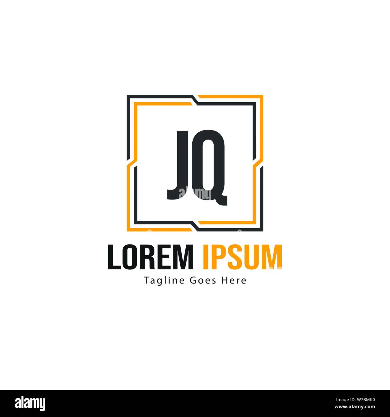 Initial JQ logo template with modern frame. Minimalist JQ letter logo ...